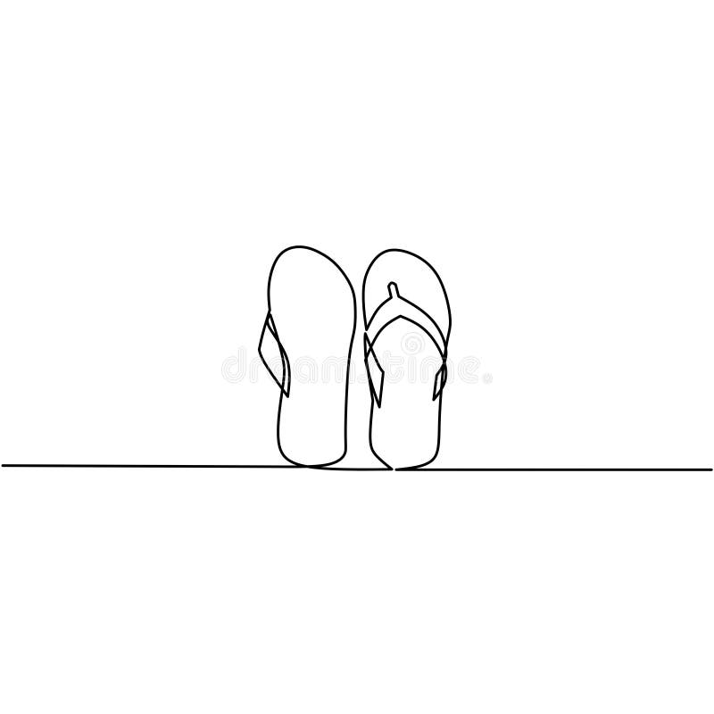 One Line Drawing Slippers Stock Illustrations – 55 One Line Drawing ...