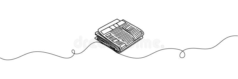 One Line Drawing of a Stack of News Newspapers. Vector Illustration ...