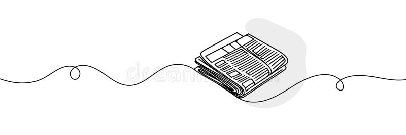 One Line Drawing of a Stack of News Newspapers. Vector Illustration ...