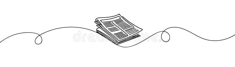One Line Drawing of a Stack of News Newspapers. Vector Illustration ...
