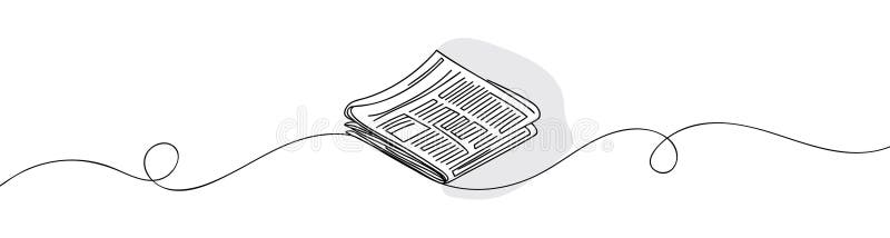 One Line Drawing of a Stack of News Newspapers. Vector Illustration ...