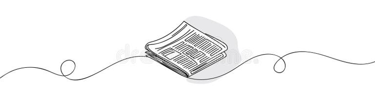 One Line Drawing of a Stack of News Newspapers. Vector Illustration ...