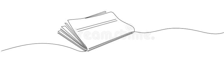 One Line Drawing of a Stack of News Newspapers. Vector Illustration ...