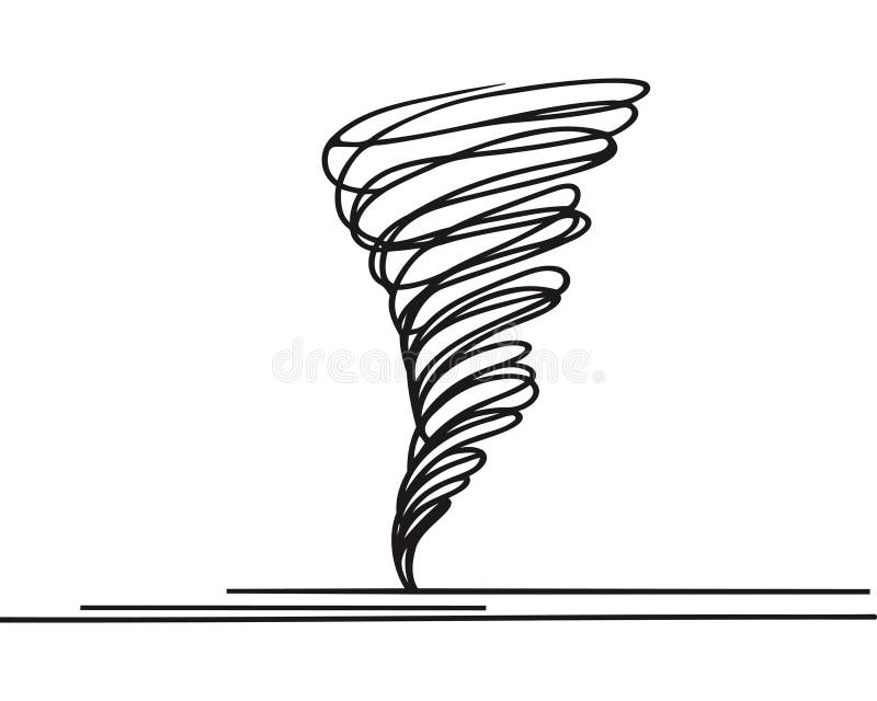 One Line Drawing of a Stack of Tornado Stock Vector - Illustration of ...