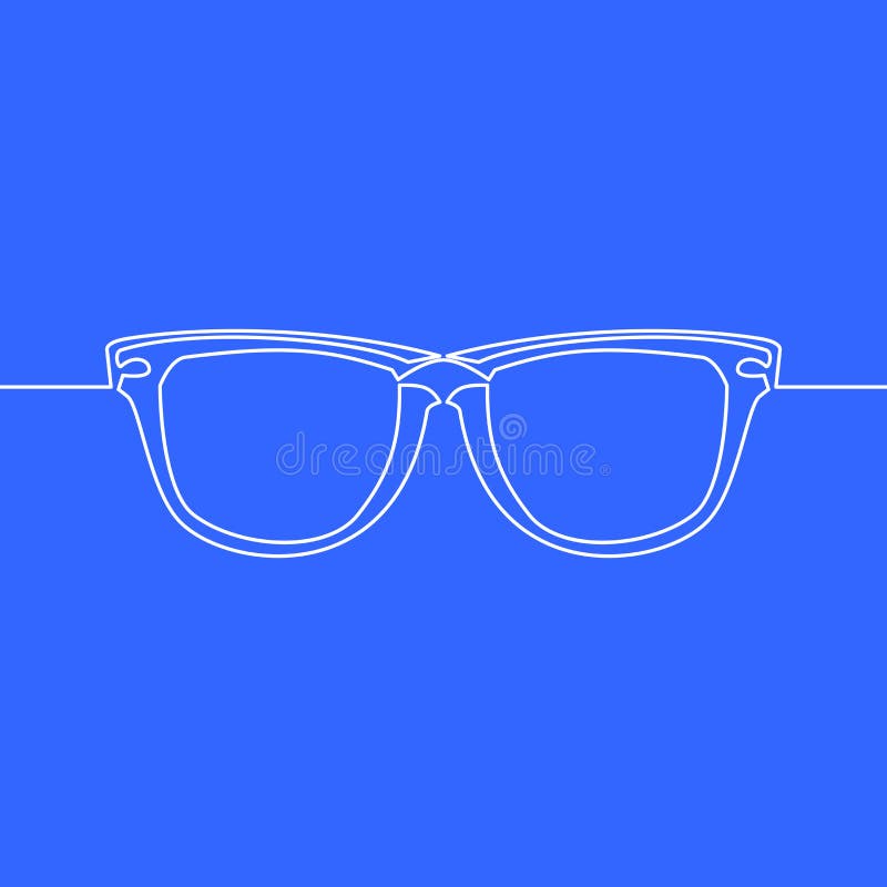 One Line Drawing Vector Object Eye Glasses Concept Stock Vector ...