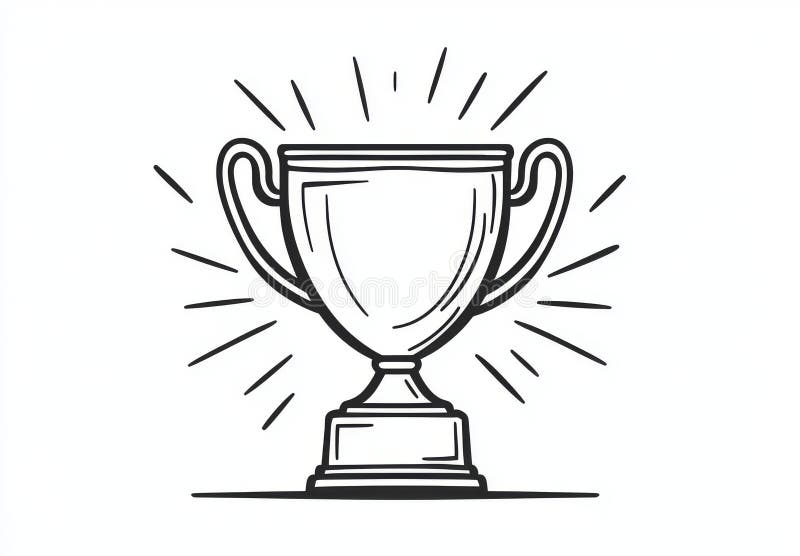 A One-line Drawing of the Winner Trophy Designed As a Minimalist Object ...