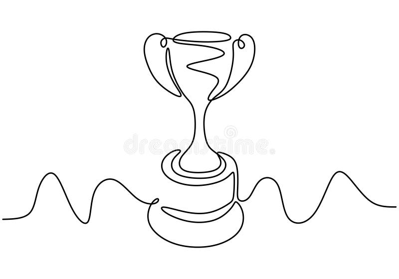 Trophy One Line Drawing Stock Illustrations – 652 Trophy One Line ...