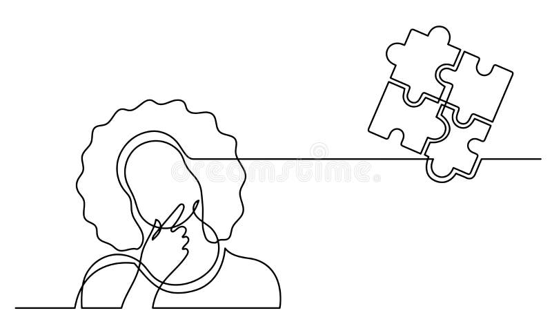 Woman Solving One Line Drawing Stock Illustrations – 481 Woman Solving ...