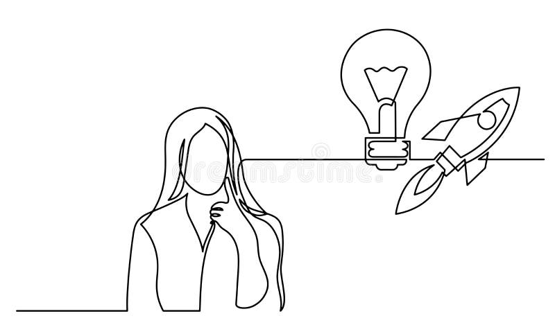 Woman Solving One Line Drawing Stock Illustrations – 481 Woman Solving ...