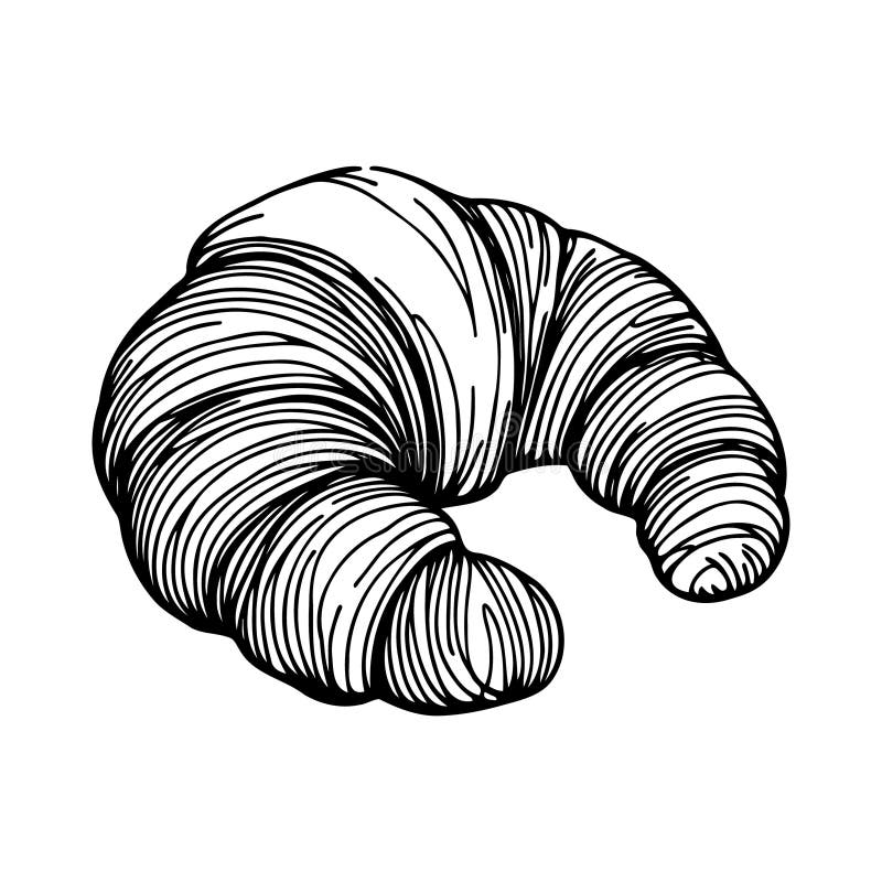 One Line Drawn Croissant. Vector Illustration Stock Vector ...