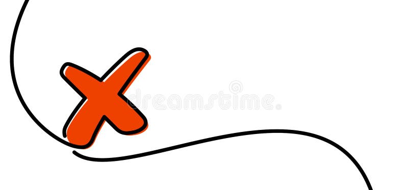 One Line Drawn Red Cross Sign Stock Vector - Illustration of mark ...