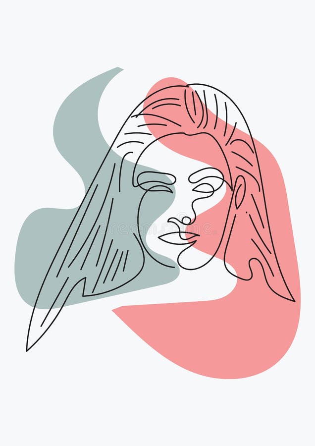 One Line Face. Minimalist Continuous Linear Sketch Woman Face Stock ... One Line Face. Minimalist Continuous Linear Sketch Woman Face Stock ...