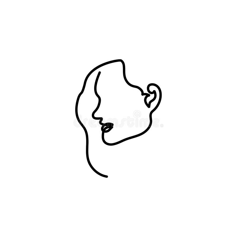 One Line, Face, Woman Icon. Element of Woman in Thin One Line Icon ...