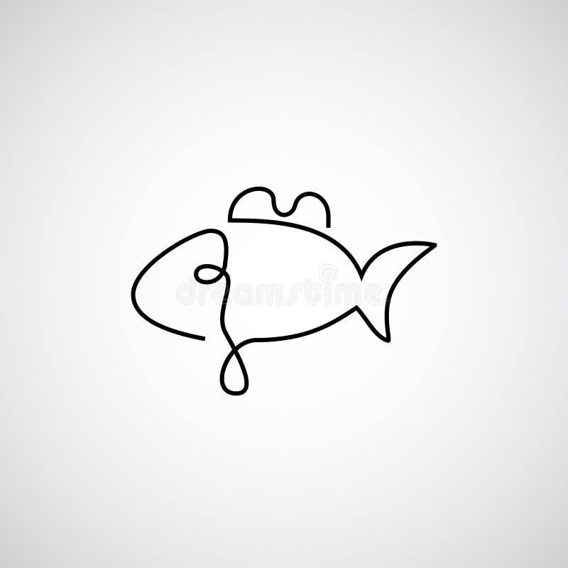 One line Fish stock vector. Illustration of graphic - 134001864