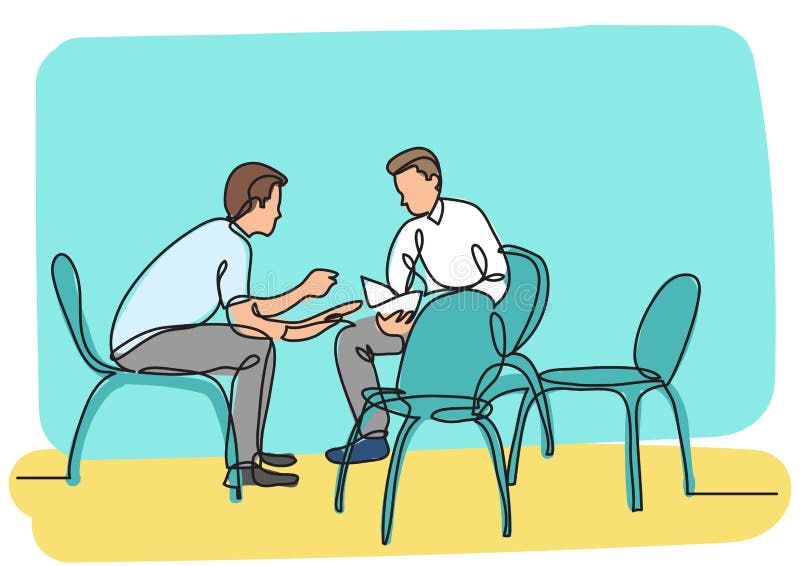 One Line Drawing Two Man Talking Stock Illustrations – 137 One Line ...