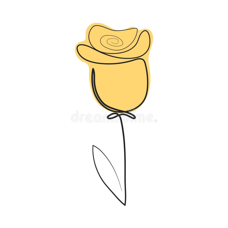 One line flower stock vector. Illustration of flower - 253766501