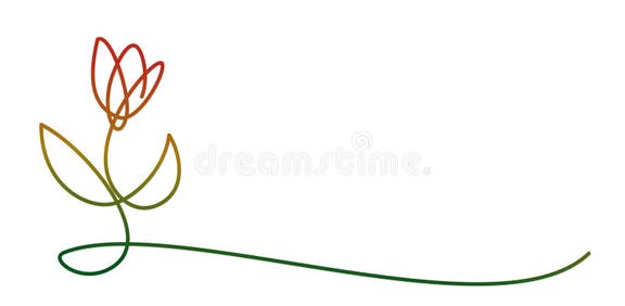 The One Line Flower Symbol. Stock Vector - Illustration of tulip ...