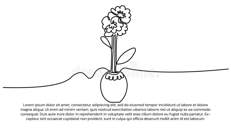 One Line Flower Vase Stock Illustrations – 253 One Line Flower Vase ...