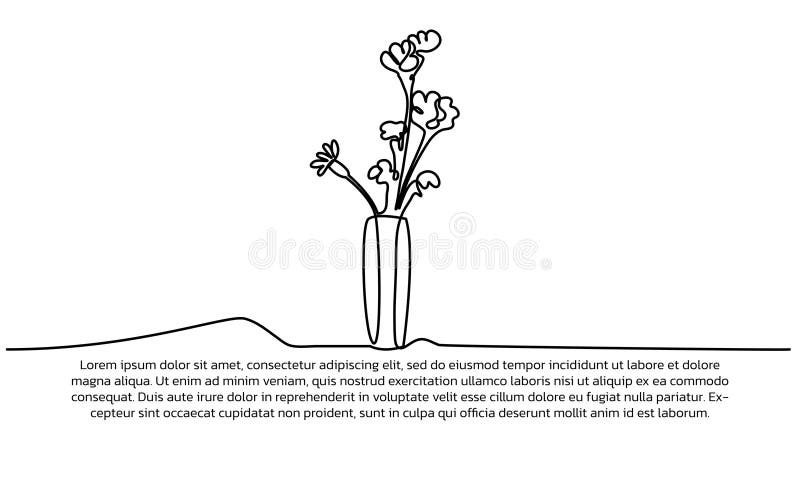 One Line Flower Vase Stock Illustrations – 253 One Line Flower Vase ...