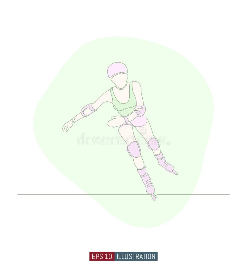 Rollerblading girl stock vector. Illustration of sports - 44562571