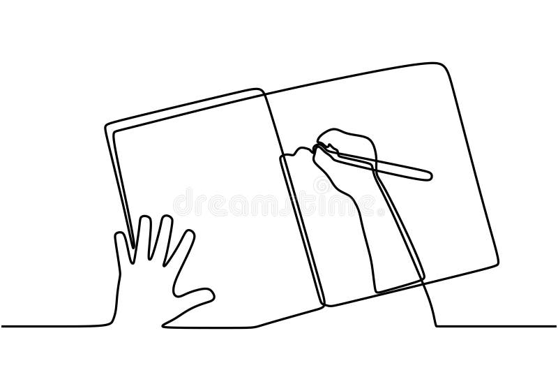 One Line Hand Writing on a Book. One Line Continuous Drawing Stock ... One Line Hand Writing on a Book. One Line Continuous Drawing Stock ...