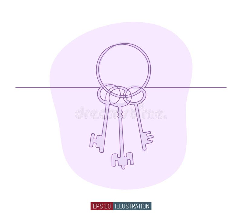 Bunch of Keys Illustration, Drawing, Engraving, Ink, Line Art, Vector ...