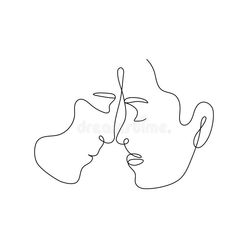 Abstract Continuous One Line Drawing Woman Face Vector Illustration
