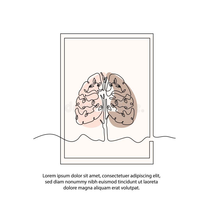 One Line Lung Tree Poster Drawing with a Beautiful Frame Stock Vector ...