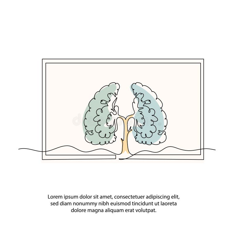 One Line Lung Tree Poster Drawing with a Beautiful Frame Stock Vector ...