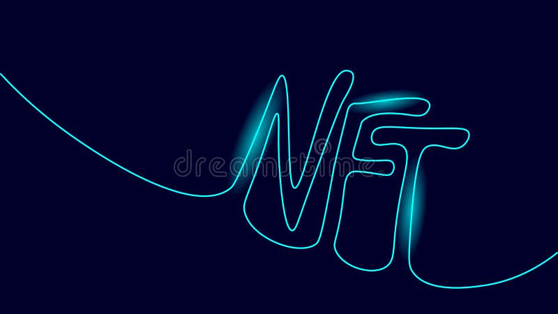 One Line NFT Non Fungible Unique Cryptocurrency. Blockchain Art Crypto ...
