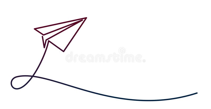 One Line Paper Airplane Symbol. Stock Illustration - Illustration of ...