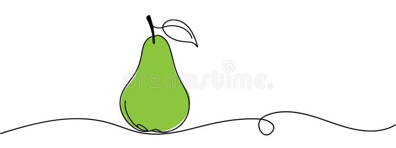 One Line Pear Design. Hand Drawn Minimalism Style Vector Illustration ...