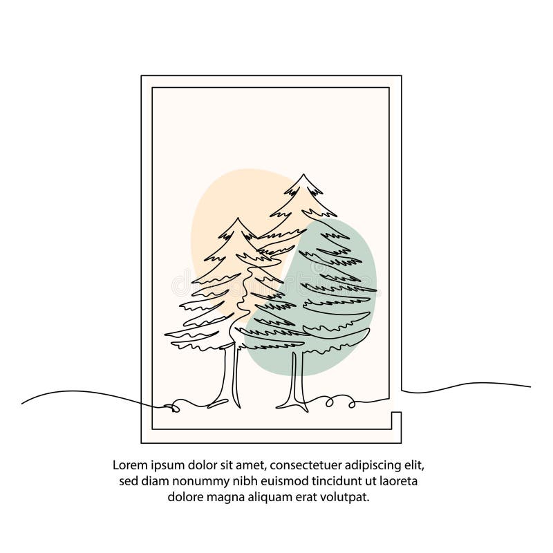 Pine Tree Line Drawing Stock Illustrations – 10,086 Pine Tree Line ...