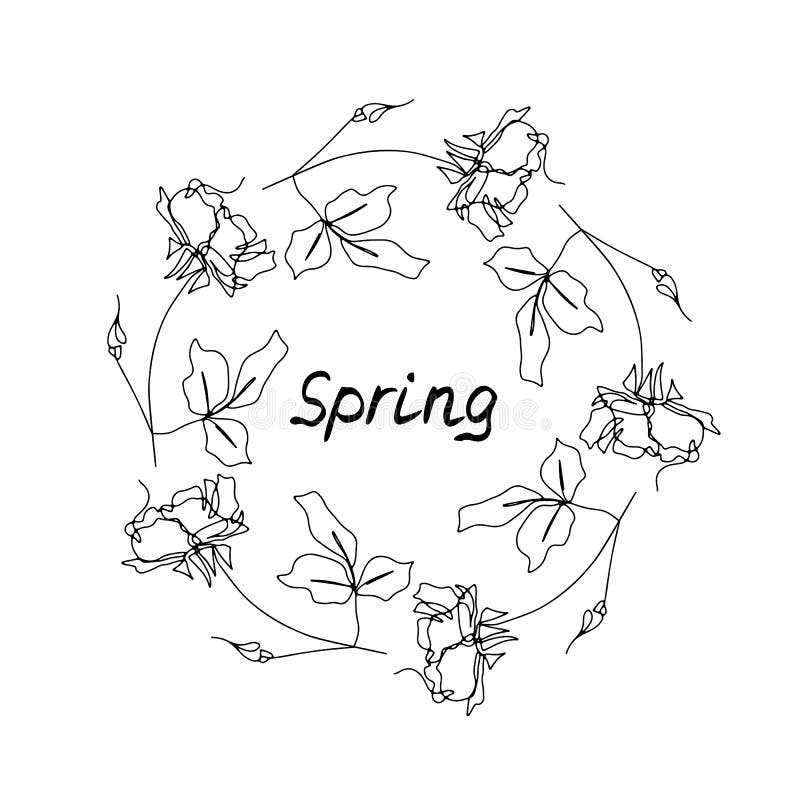 Single Line Drawings Spring Stock Illustrations – 106 Single Line ...