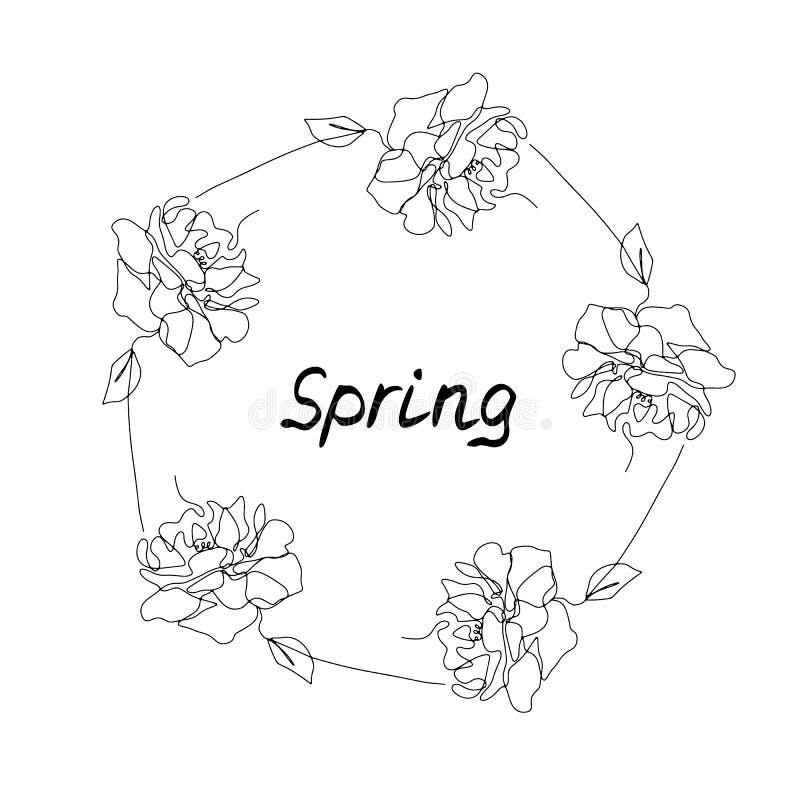 Single Line Drawings Spring Stock Illustrations – 96 Single Line ...
