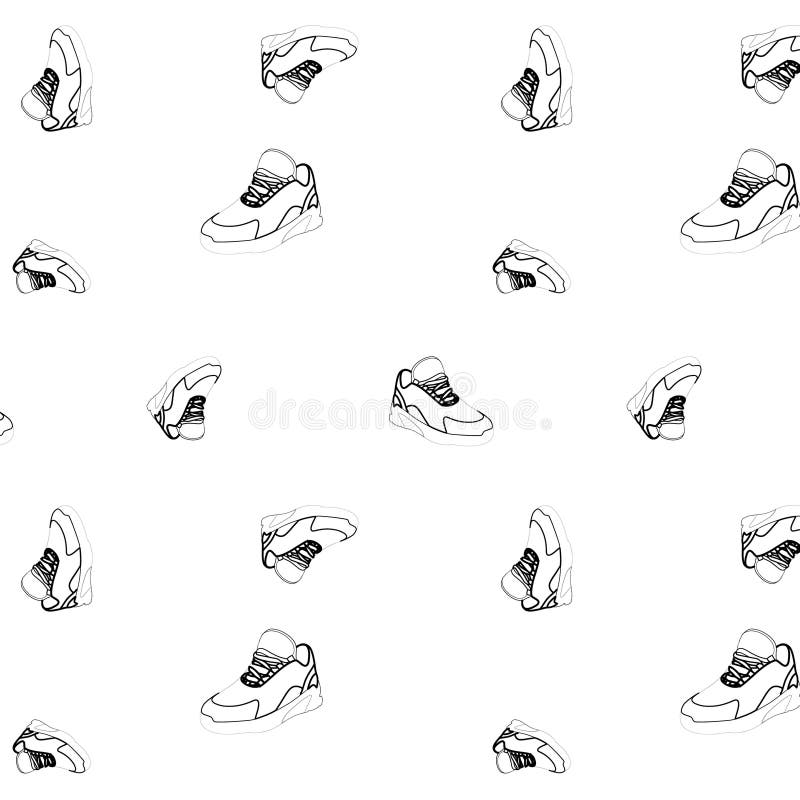 One Line Shoe Pattern. Vector Illustration Stock Vector - Illustration ...