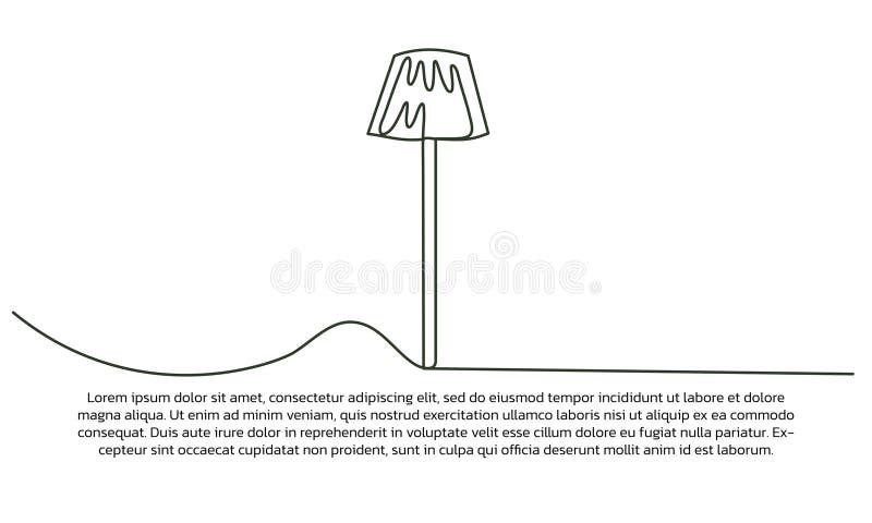 One Line Sleeping Lamp Poster with Frame Stock Illustration ...