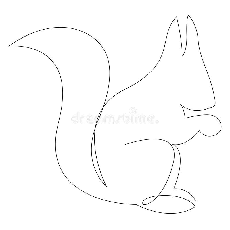 Simple Squirrel Outline