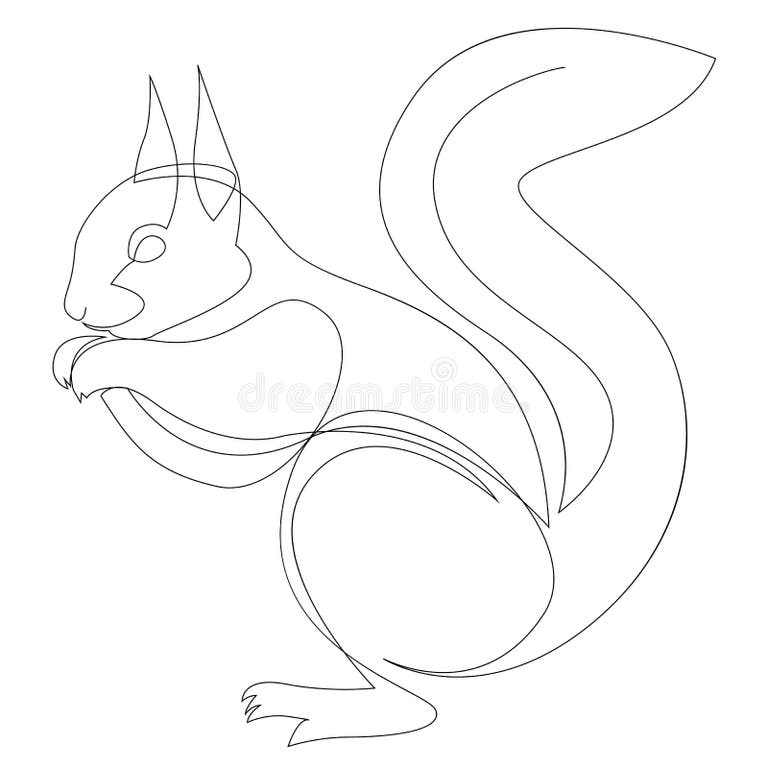 Squirrel Line Drawing Stock Illustrations – 2,739 Squirrel Line Drawing ...