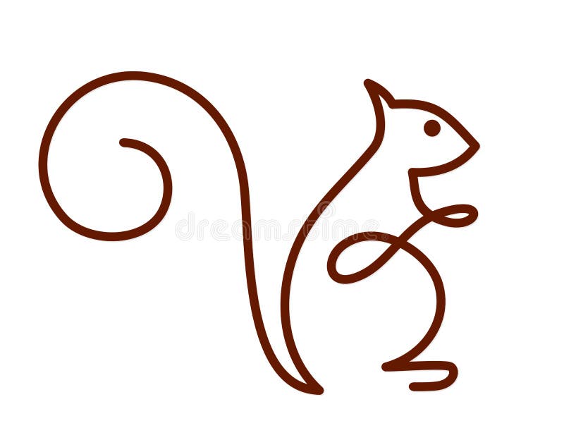 The One Line Squirrel Symbol. Stock Vector - Illustration of squirrel, symbol: 254201477