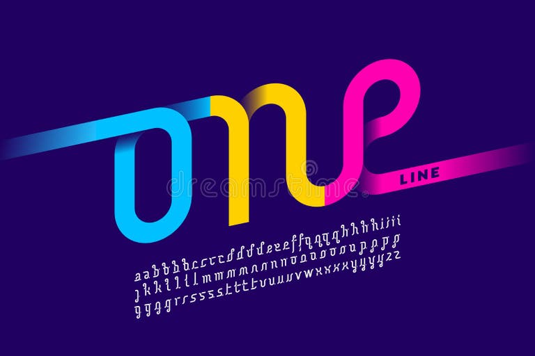 One Line Font Stock Illustrations – 49,067 One Line Font Stock ...