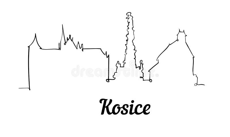 One Line Style Kosice Skyline. Simple Modern Minimalistic Style Vector ...