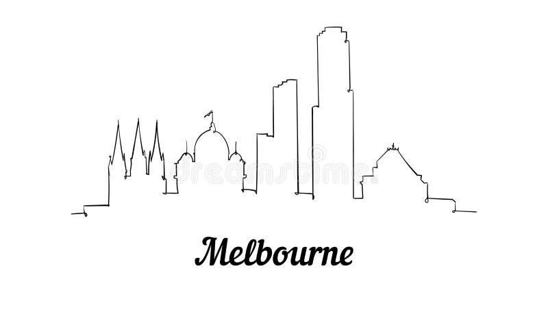 Melbourne Skyline Line Stock Illustrations – 178 Melbourne Skyline Line ...