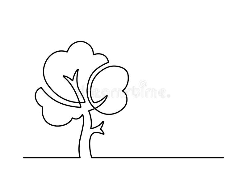 One line tree 3 stock illustration. Illustration of nature - 112663668