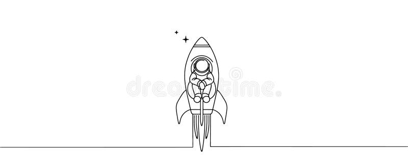 Simple Rocket One Line Stock Illustrations – 215 Simple Rocket One Line ...