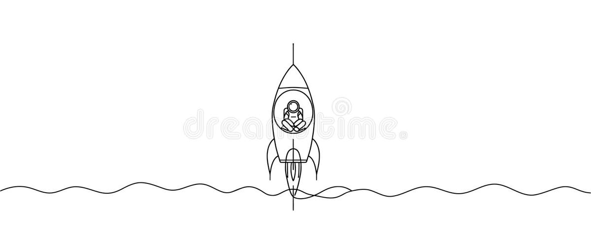 Simple Rocket One Line Stock Illustrations – 214 Simple Rocket One Line ...