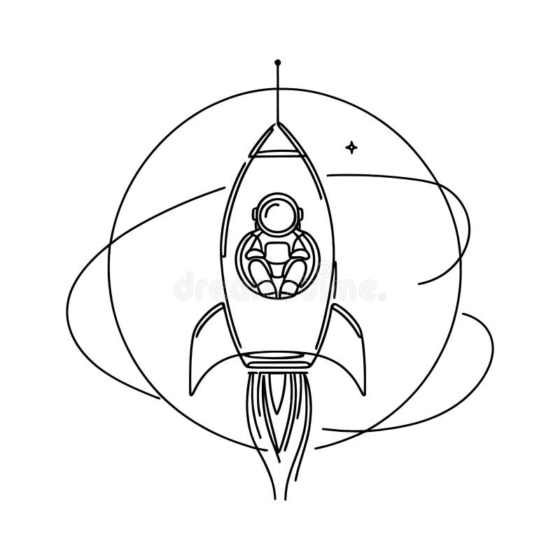 Simple Rocket One Line Stock Illustrations – 214 Simple Rocket One Line ...