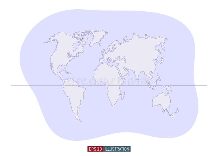 Continuous World Map Line Drawing Stock Illustrations – 1,200 ...