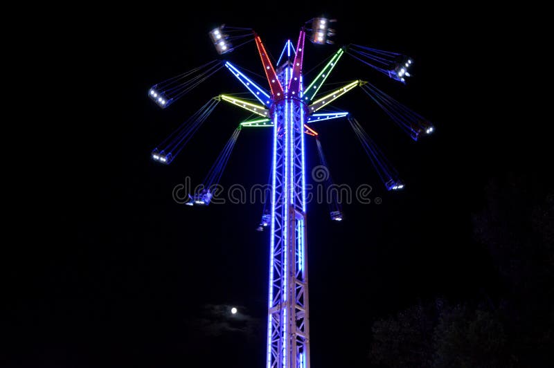 Lit slide at night stock photo. Image of colors, color - 161370010