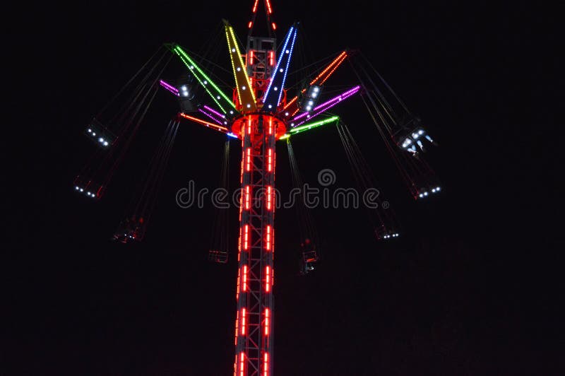 Lit slide at night stock photo. Image of colors, light - 161370344
